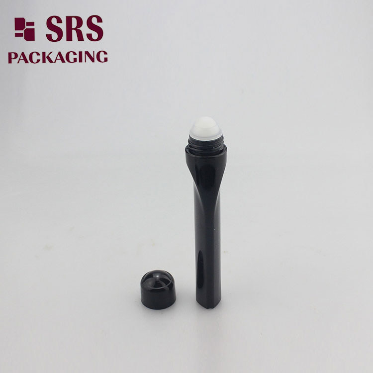 SRS packaging empty plastic black color 15ml PETG roller ball bottle